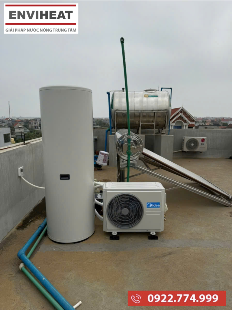 Bản vẽ thiết kế AutoCAD heat pump Midea: Các thành phần chính